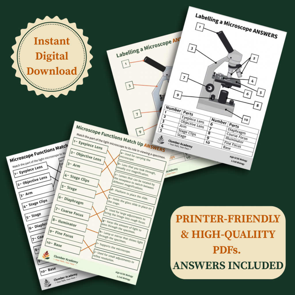 Microscopes: Labelling & Functions Pack - Clumber Academy